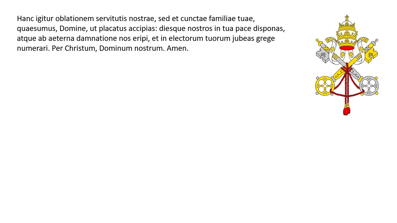 Missa Tridentina - 41 Hanc igitur oblationem servitutis - YouTube