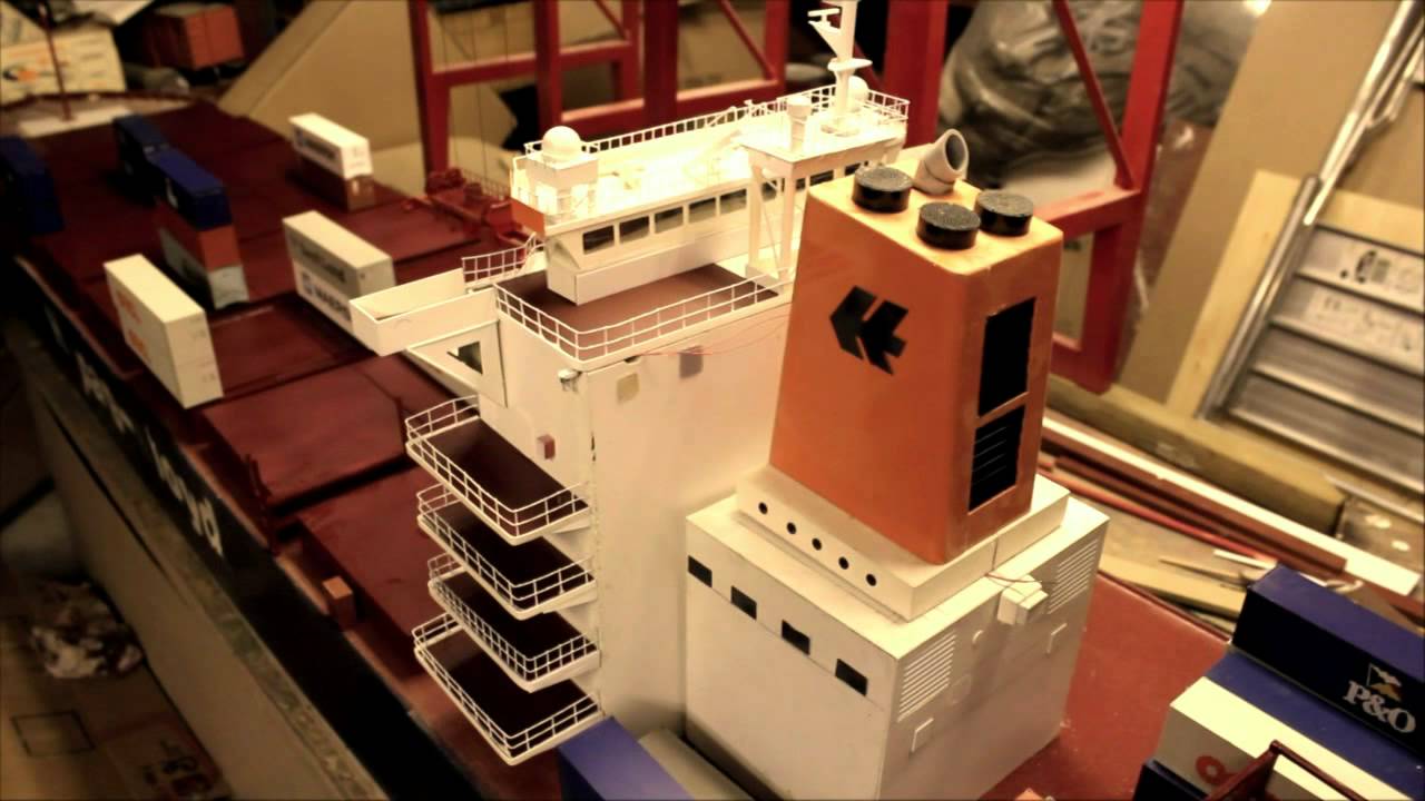 in progress kevins ,HO scale container ship and port cranes; part 2 ...
