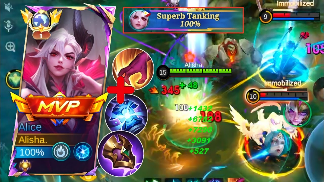 ALICE REVAMP BEST JUNGLE BUILD AND EMBLEM (UNSTOPABBLE BUILD PLS TRY ...