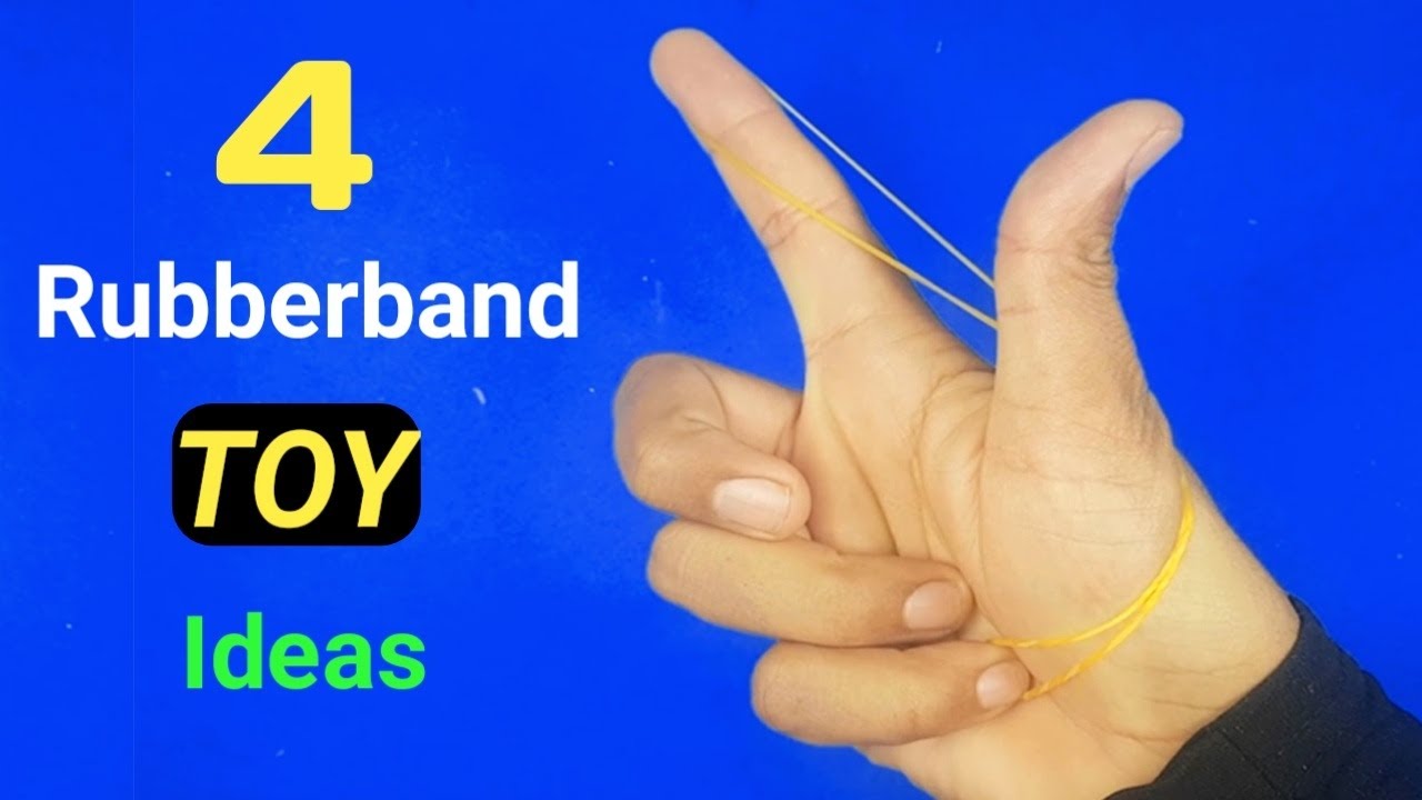 4 rubber band toy ideas - YouTube