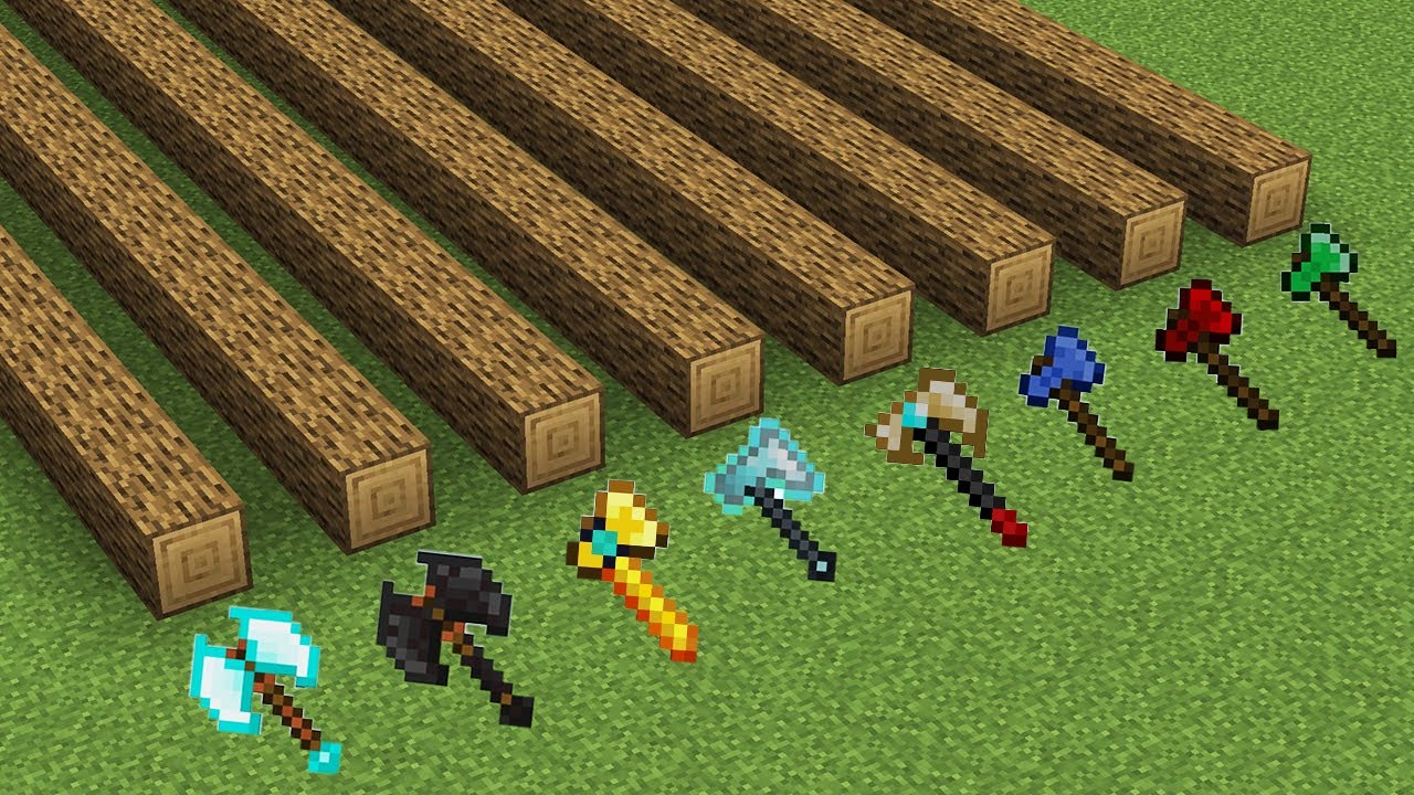 which axe is fastest in minecraft ? - YouTube