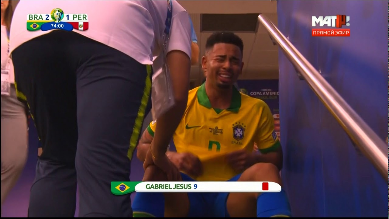 Gabriel Jesus CRYING after RED CARD | Brazil vs Peru 🇧🇷🇵🇪 #CopaAmerica ...