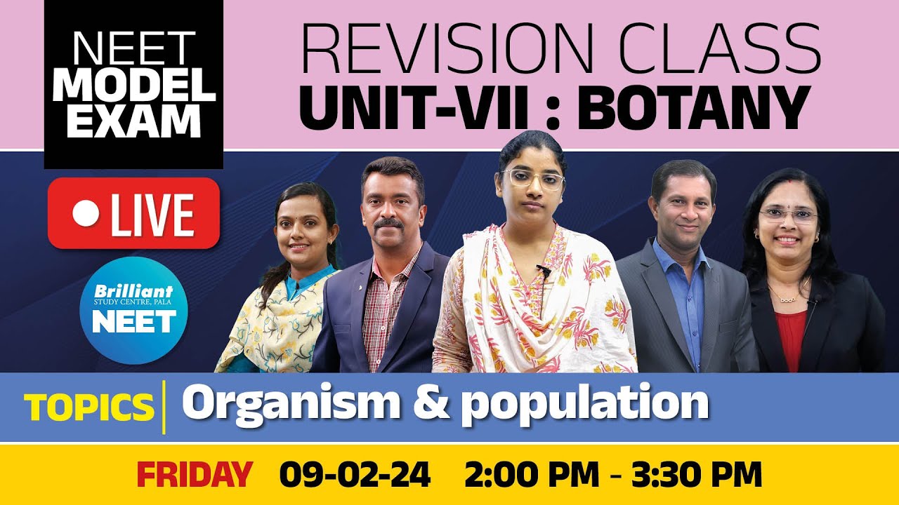 NEET Model Exam Revision Class | Unit - VII : Botany | 9th Feb 2024 | 2 ...