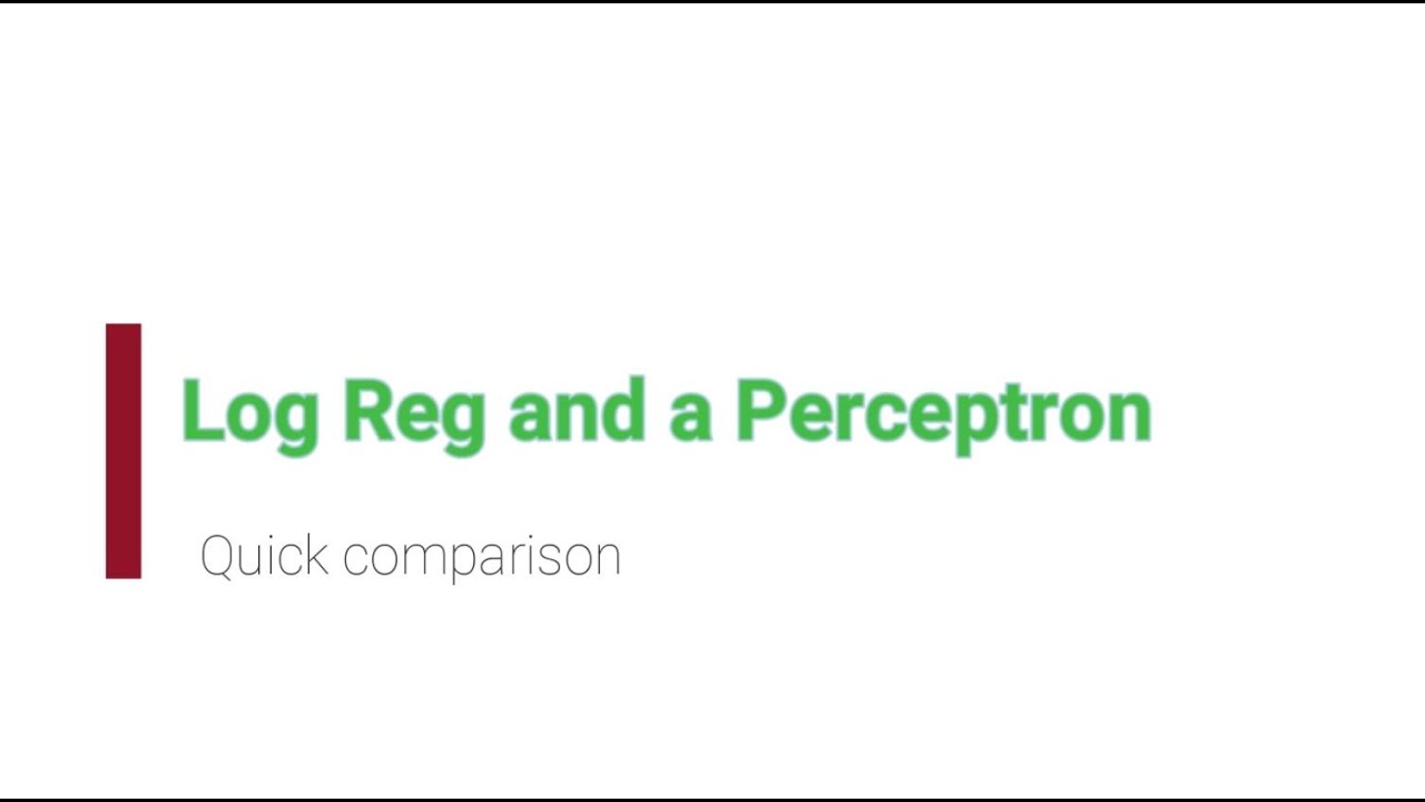 Lecture 5: Perceptron and Logistic Regression - YouTube