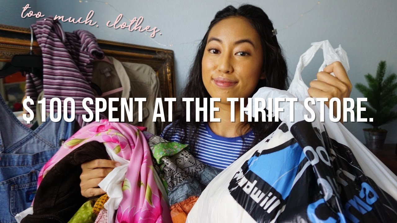 what $100 buys you at the thrift store | TRY-ON THRIFT HAUL ACTION ...