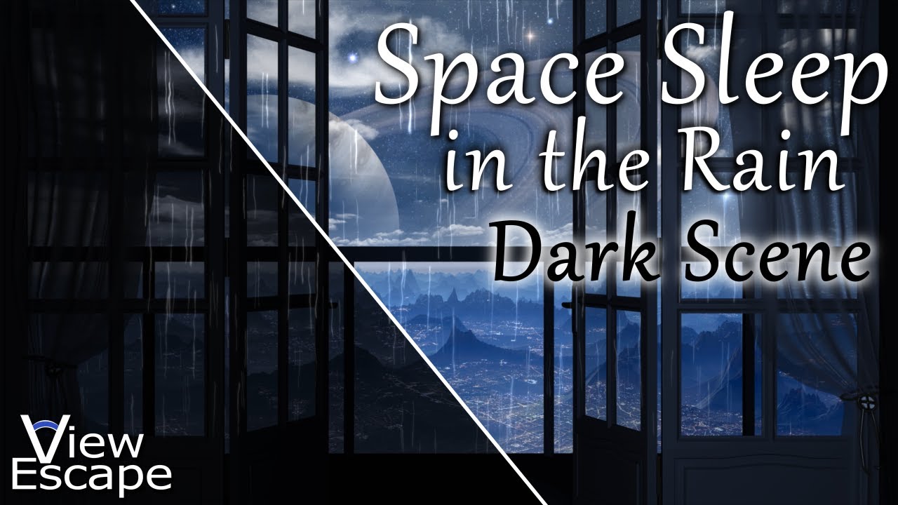 Space Sleep in the Rain… Dark Scene | Thunder and Rain Ambience in ...