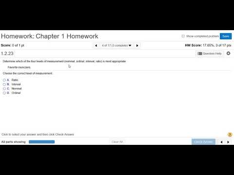 Identify the Level of Measurement MyMathlab Statistics Homework - YouTube