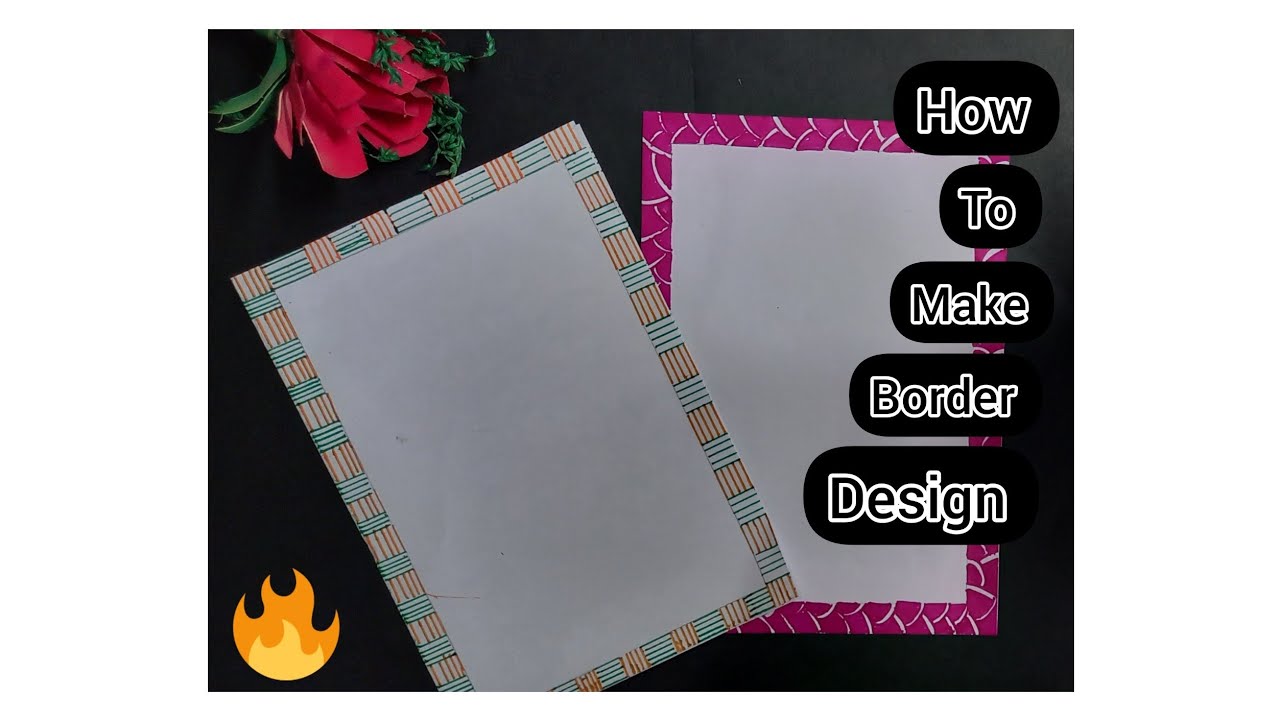 2 Easy Attractive Border Designs For Greeting Card || DIY Border ...