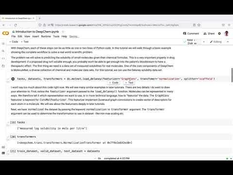 Introduction to DeepChem Workflow: Training and Evaluating a Machine Learning Model using ...