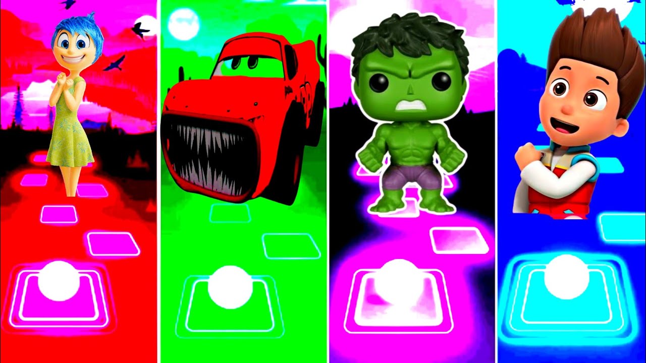 inside Out 🆚 McQueen Red car 🆚 Lega Hulk 🆚 Paw patrol Ryder 🎶 who is ...