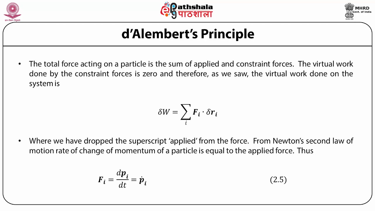 M 02 D Alembert s Principle And Lagrange s Equations YouTube m-02-d-alembert-s-principle-and-lagrange-s-equations-youtube
