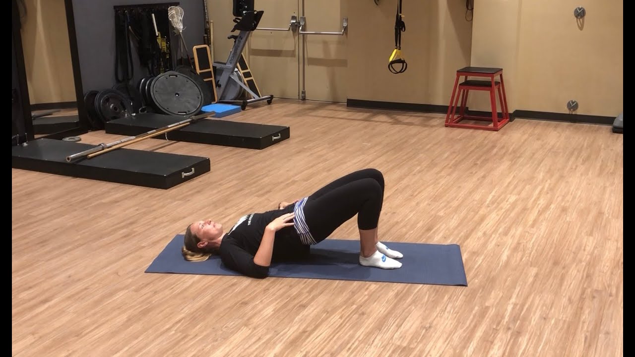 Glute bridge (Glute emphasis and hamstring emphasis) - YouTube