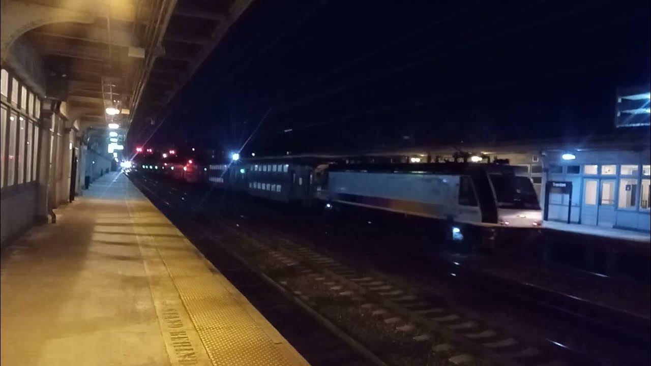 Amtrak MOW Light Engine Move On Opposite Track & Northeast Regional 165 at Trenton, NJ - YouTube