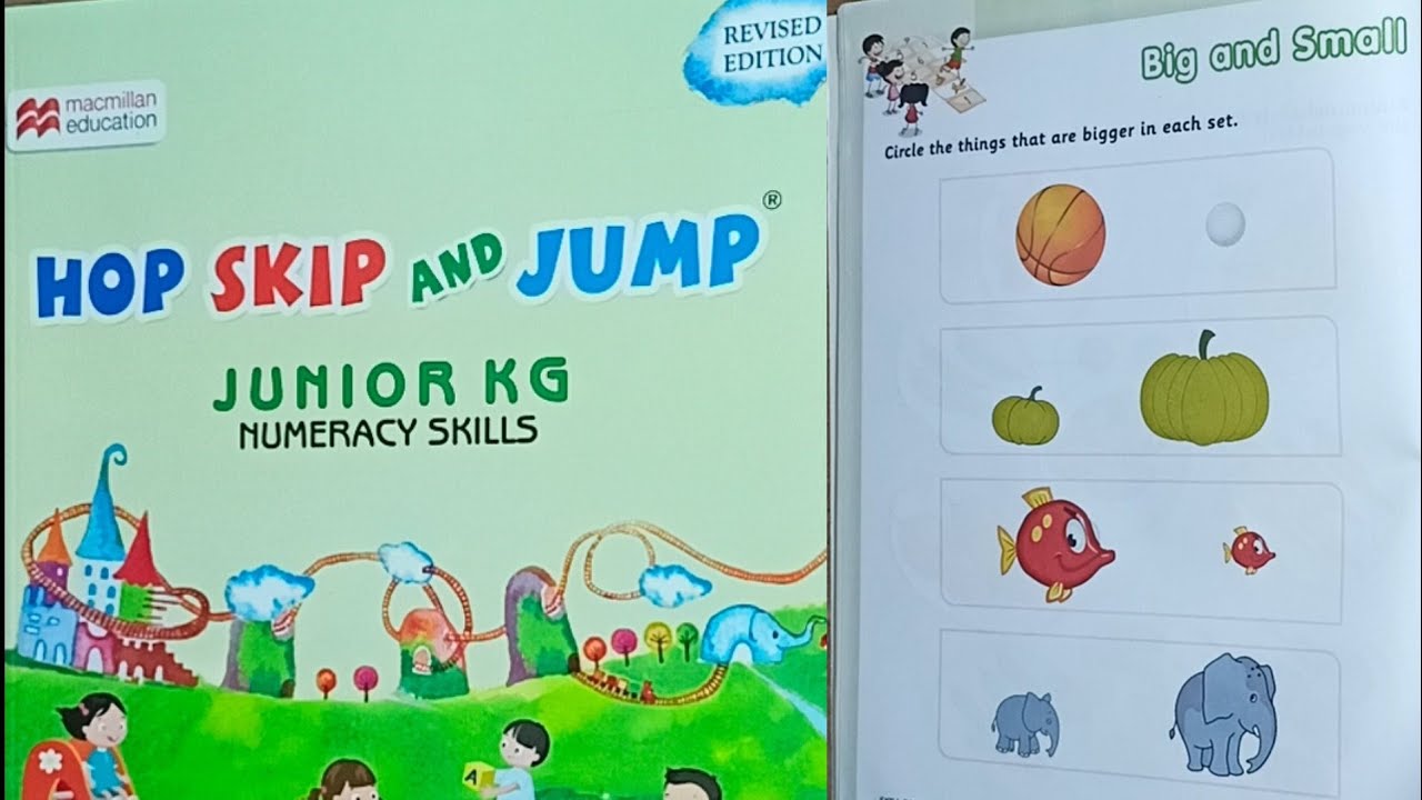 Big and Small / Hop skip and jump junior kg numeracy skills pg no 10 ...