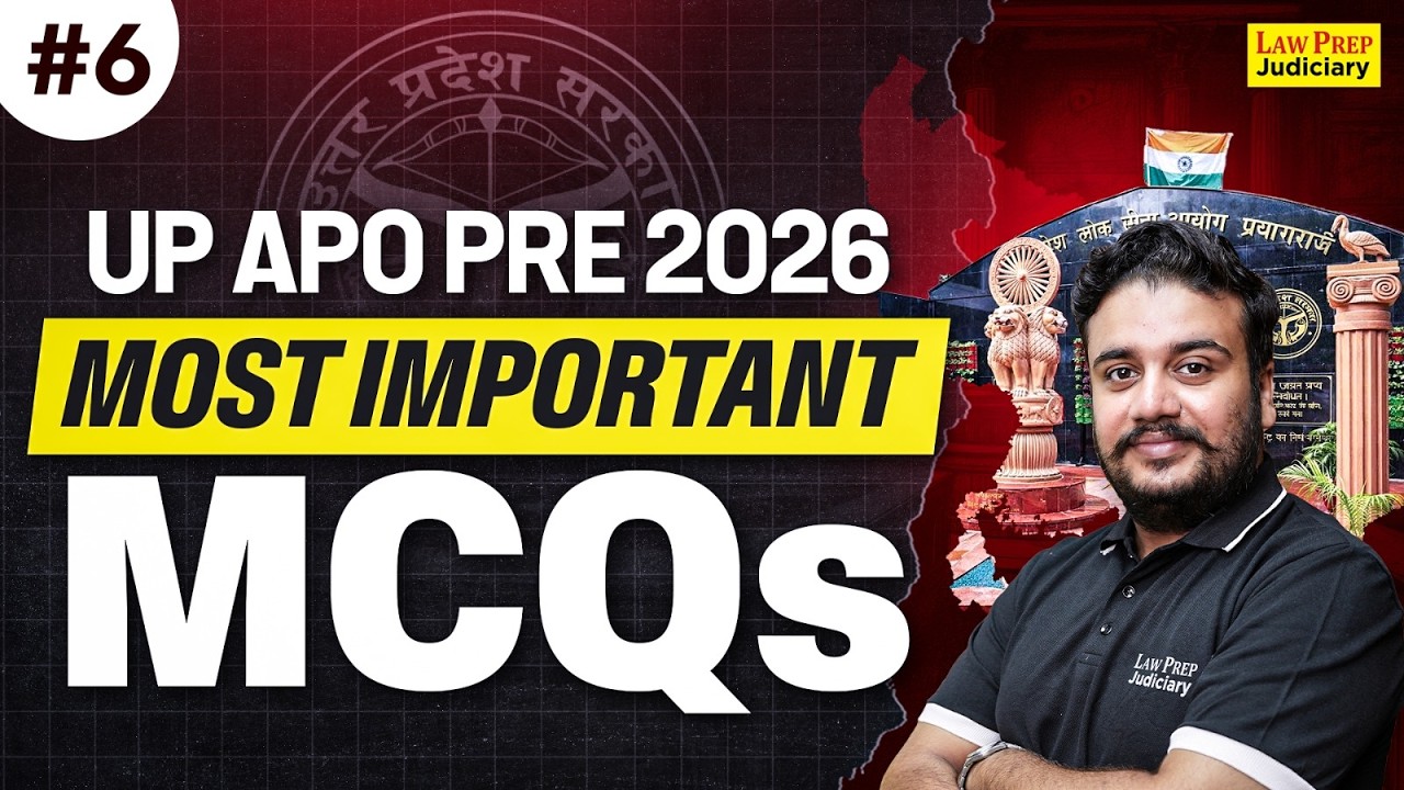 UP APO 2026 | #6 | Law Most Important MCQs | UP APO Prelims Preparation ...