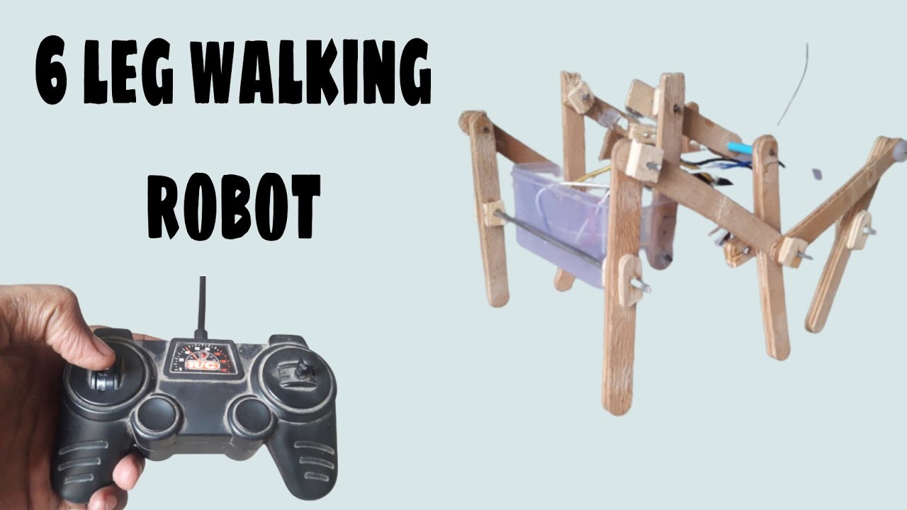 How to make 6 leg walking robot at home/ operate on remote control ...