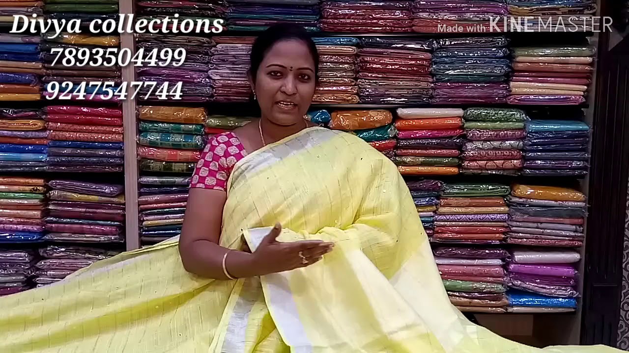 Low cost Lenin sarees, #episode 549 Divya collections - YouTube