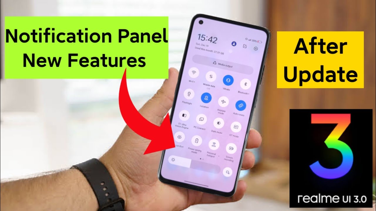 Realme Ui 3.0 New Notification Panel features After Update 😍😎 - YouTube