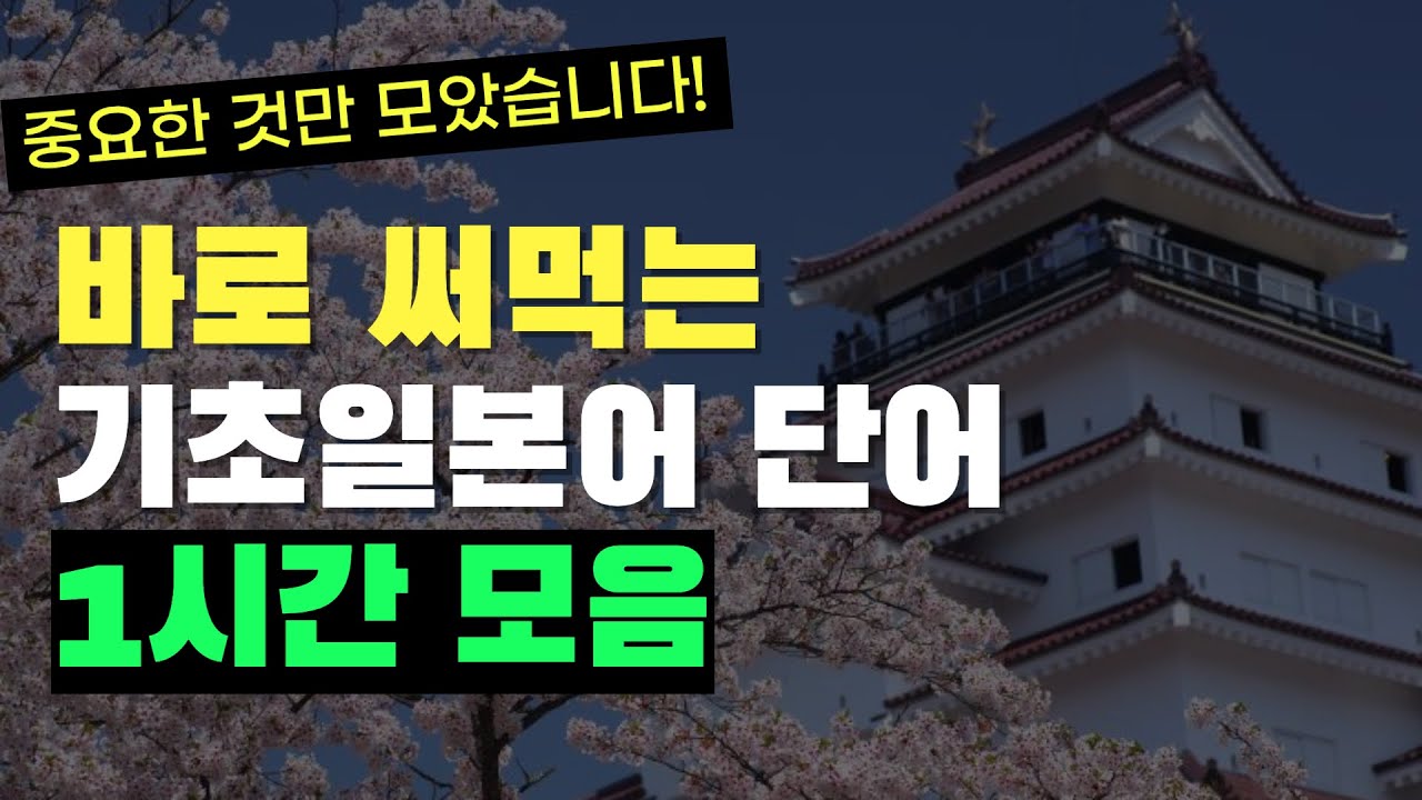 일상에서 바로 써먹는 기초 일본어 단어 1시간 모음 Youtube