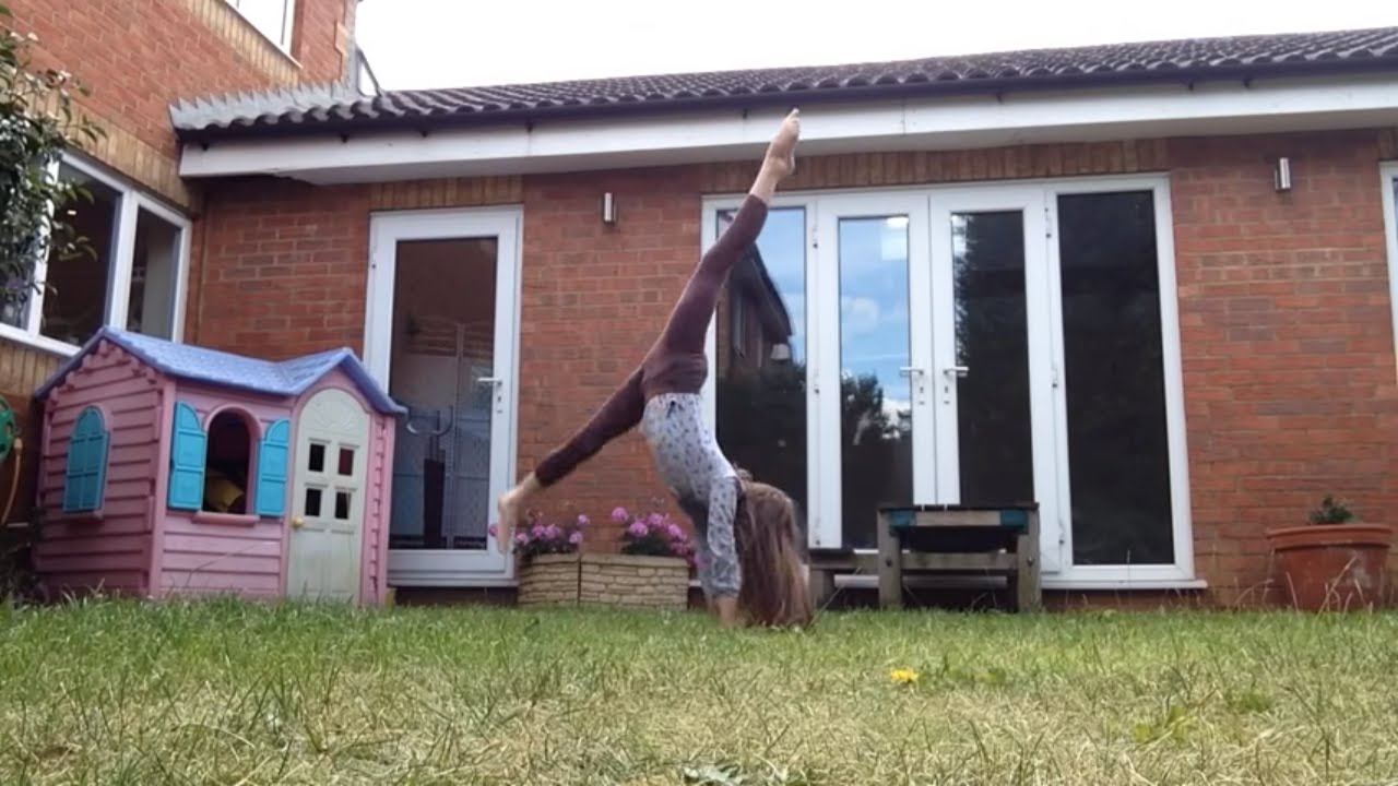 Gymnastics - Handstand to bridge, kickover, cartwheel, handstand warm ...