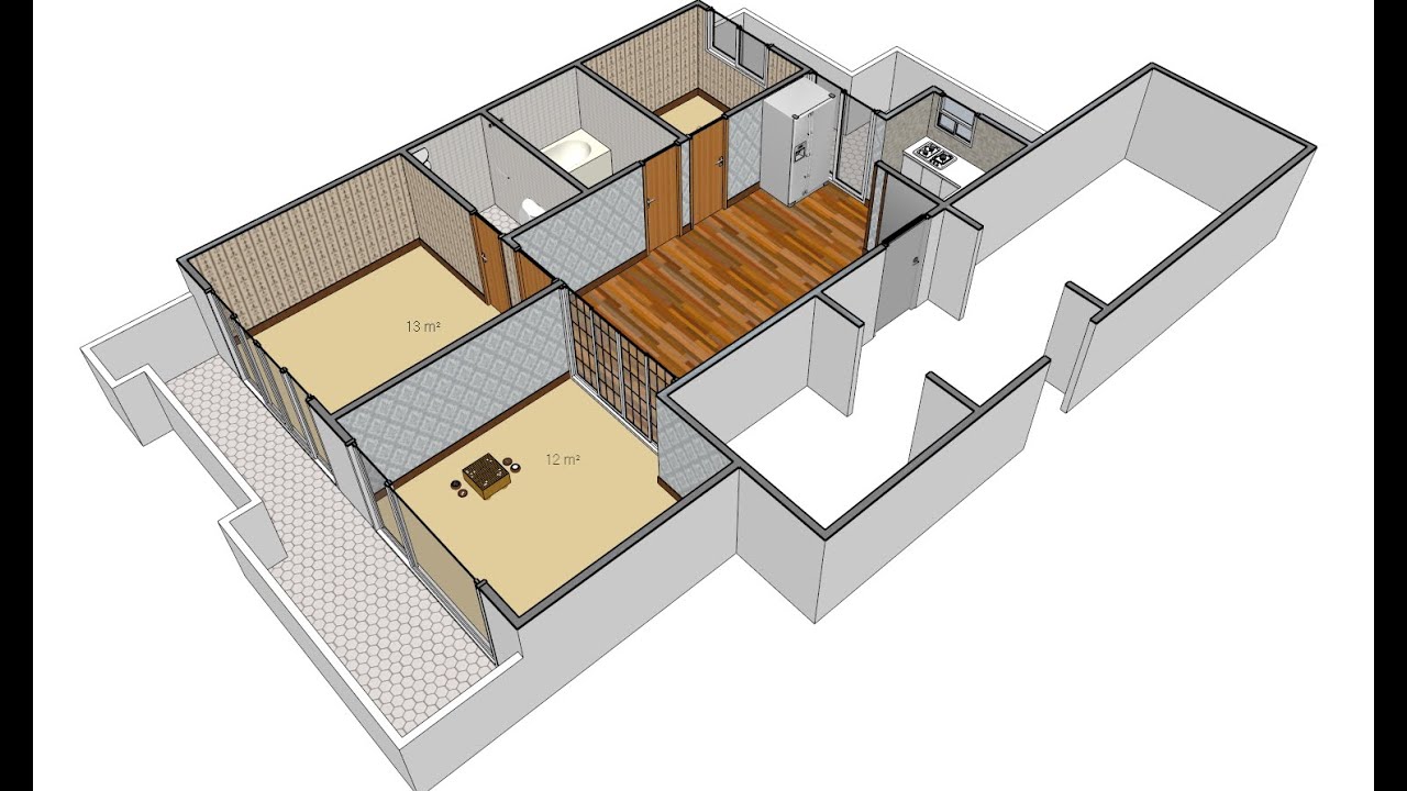 Sketchup Tips 스케치업 무조건 따라하기5 3 아파트 3d모델링 및 Layout 도면 Youtube