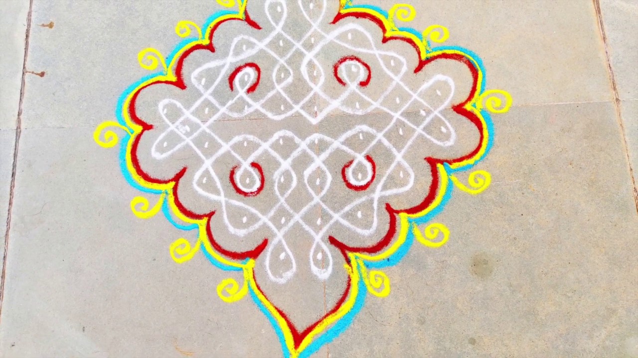 How to put Kolam,Simple Sikku Kolam Beginners | Traditional Pulli Kolam ...