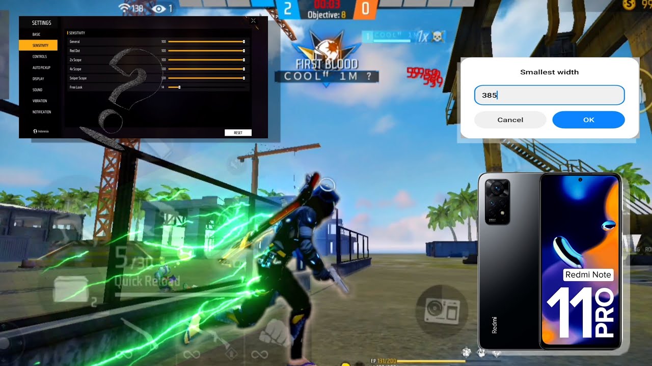 Best Settings⚙️ HUD + SENSI + DPI?? 👽 Redmi Note 11 Pro 📲 90% HEADSHOT ...