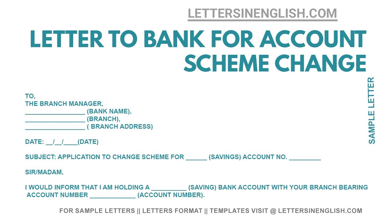 Application For Bank Account Scheme Code Change Request Letter To application-for-bank-account-scheme-code-change-request-letter-to