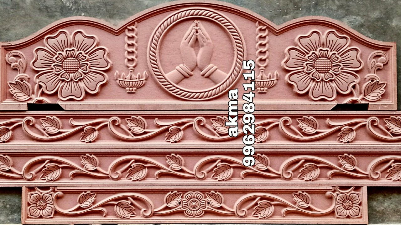 A pooja room border carving image | Traditional wooden pooja mandir ...