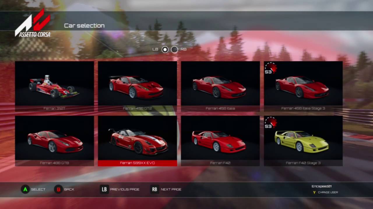 Assetto Corsa xbox one car list - YouTube