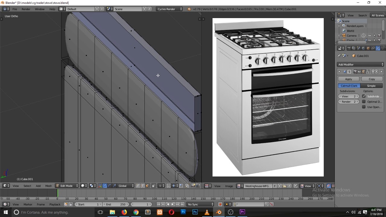 modeling a Westinghouse stove in blender part 2 modeling oven doors ...