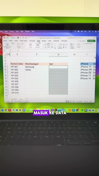 Cara membuat dropdown list di excel, supaya cepat menginput data #exceltips #googlesheets - YouTube