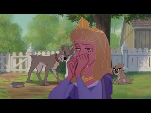 Princess Aurora confronts Tramp and Scamp