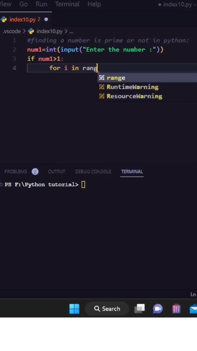 Finding A Number Is Prime Or Not In Python Shorts Coding Codingtutorials Python Youtube