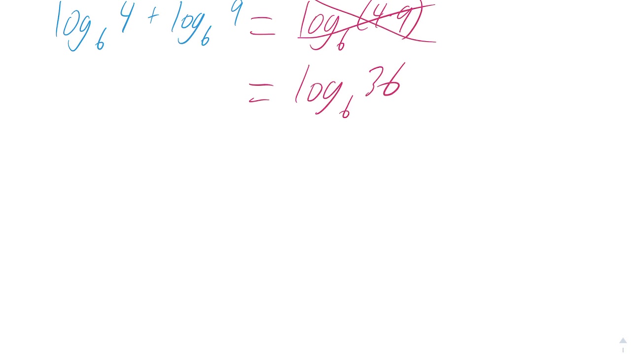 5B1 Simplify Log Base 6 Of 4 Plus Log Base 6 Of 9 YouTube 5B1 Simplify Log Base 6 Of 4 Plus Log Base 6 Of 9 YouTube