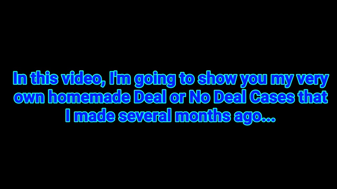 My very own homemade Deal or No Deal cases - YouTube