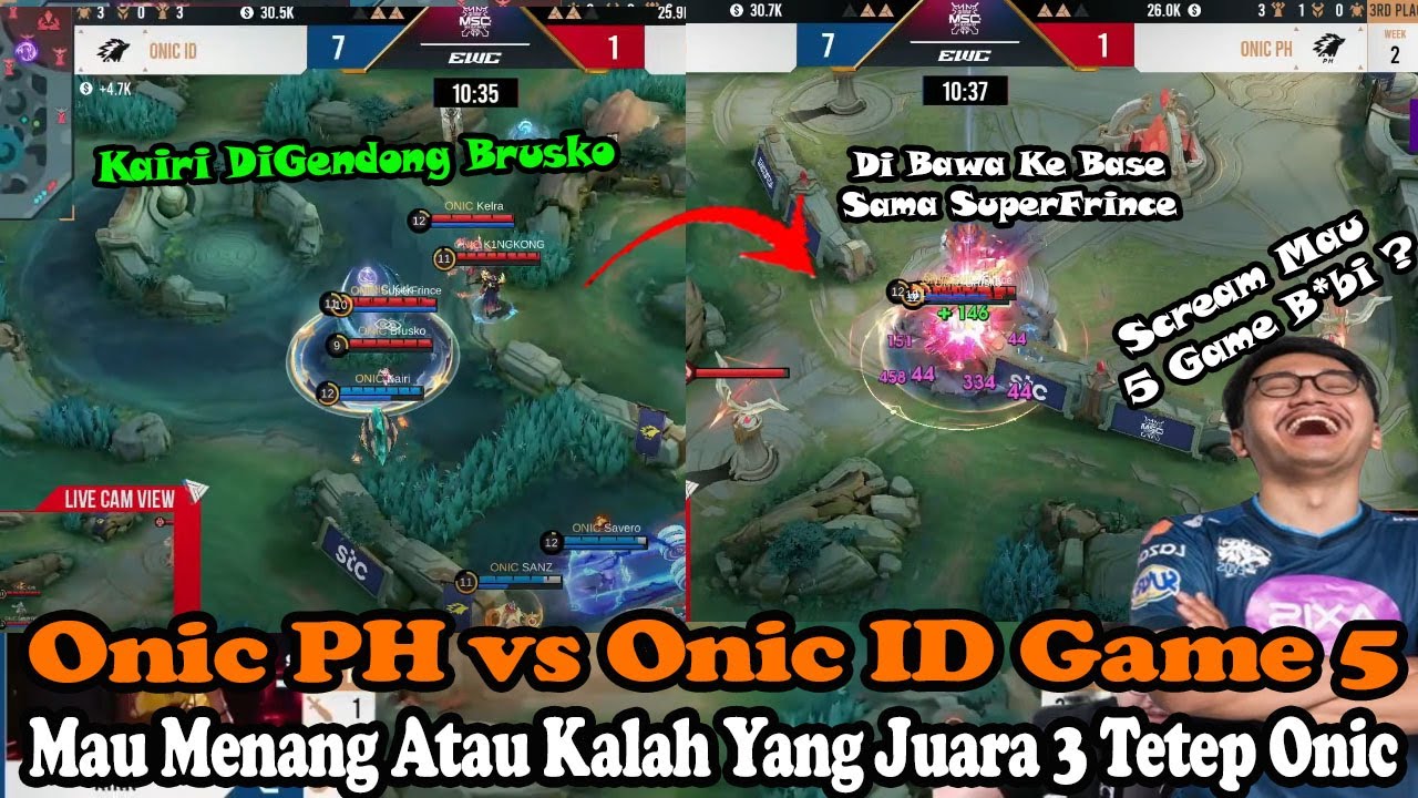 Screamnya Seru Banget Lanjut Ampe Game Ke-5 Kah ? | Onic PH vs Onic ID ...