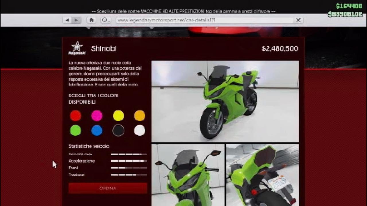 Modifiche Nagasaki Shinobi nuova moto💩di Gta online - YouTube