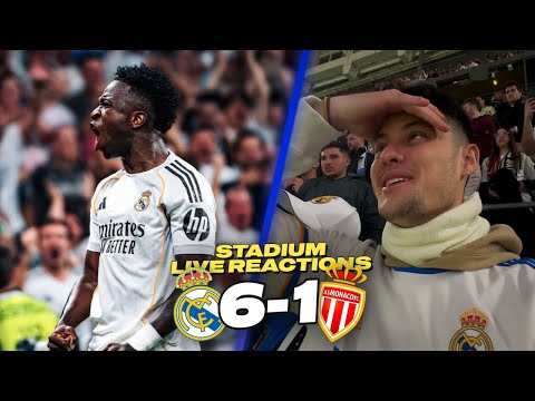 VINI SMILES AGAIN🔥 Real Madrid vs AS Monaco UCL Bernabéu Live Stadium Reactions Vlog & 4K Highlights