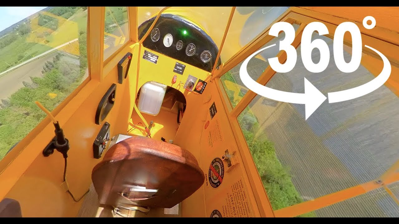 360° VR RC Plane Ride Inside Cockpit of a J-3 Cub - YouTube
