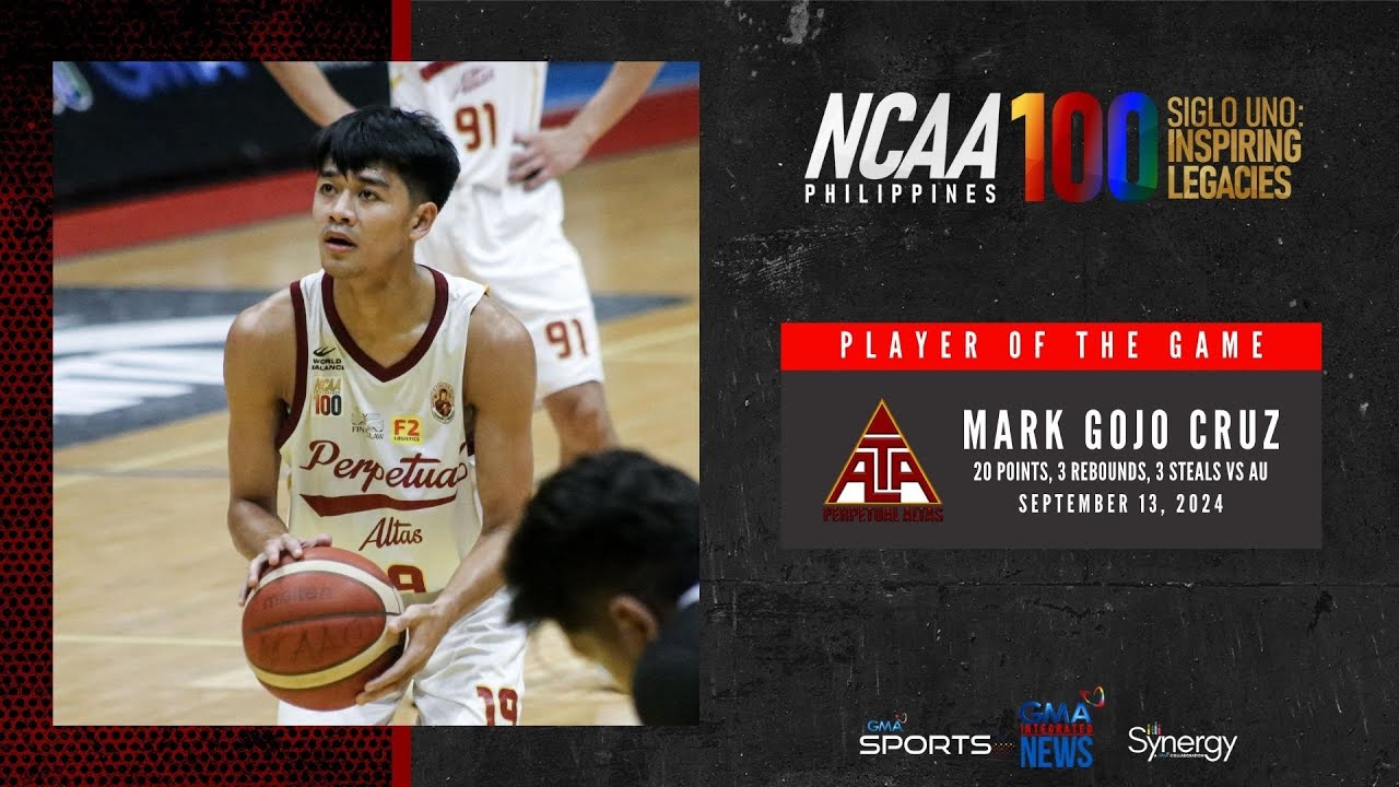 Player of the Game - Mark Gojo Cruz vs. AU | NCAA Season 100 - YouTube