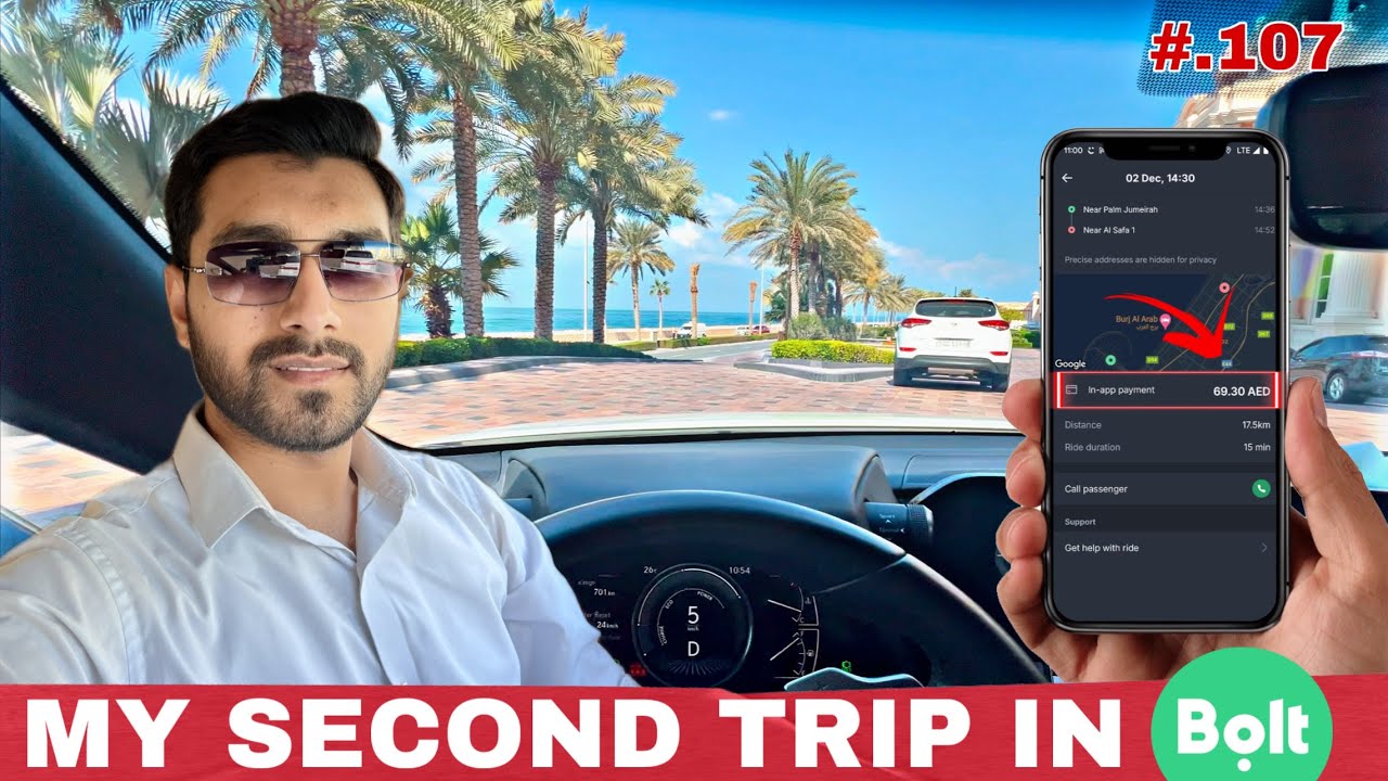 Bolt Earnings In Dubai | 2nd Trip On Bolt | Airport Trip | Uber Careem ...