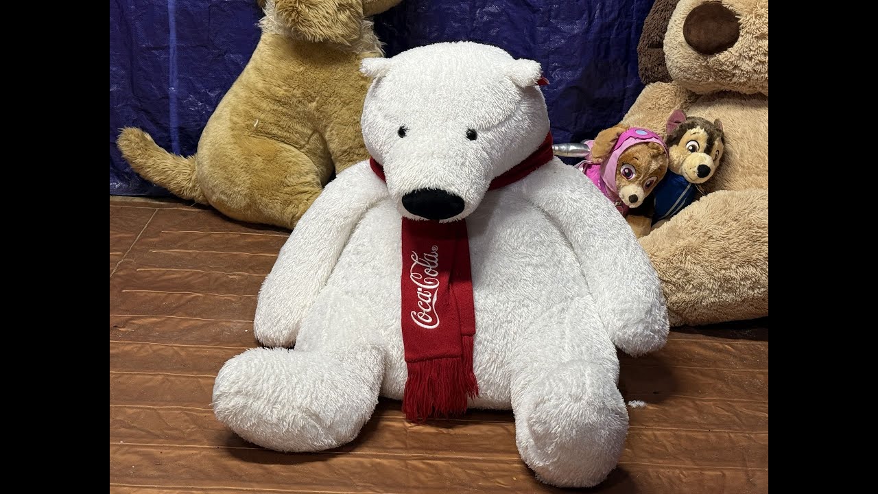 Destroy Large Coca-Cola Polar Bear Plush Toy Stuffed Animal - YouTube