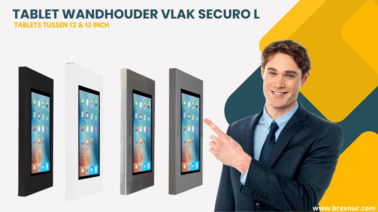 Tablet wandhouder vlak Securo L voor 12-13 inch tablets - YouTube