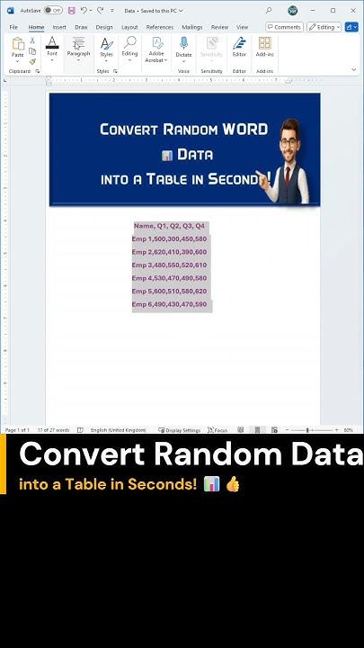 Organising Random Word data 📈 into a Structured Table 📋 #word #learning ...