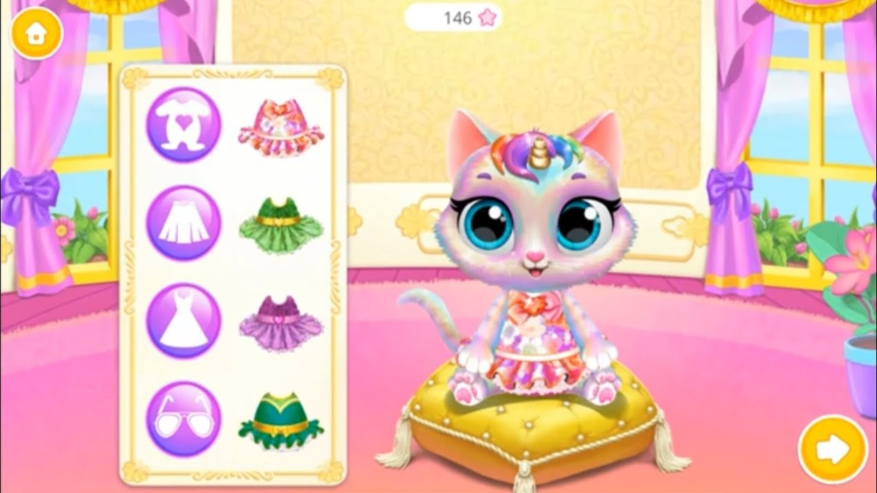 Dress up Twinkle Unicorn - Twinkle Unicorn Cat Princess Virtual Rainbow ...