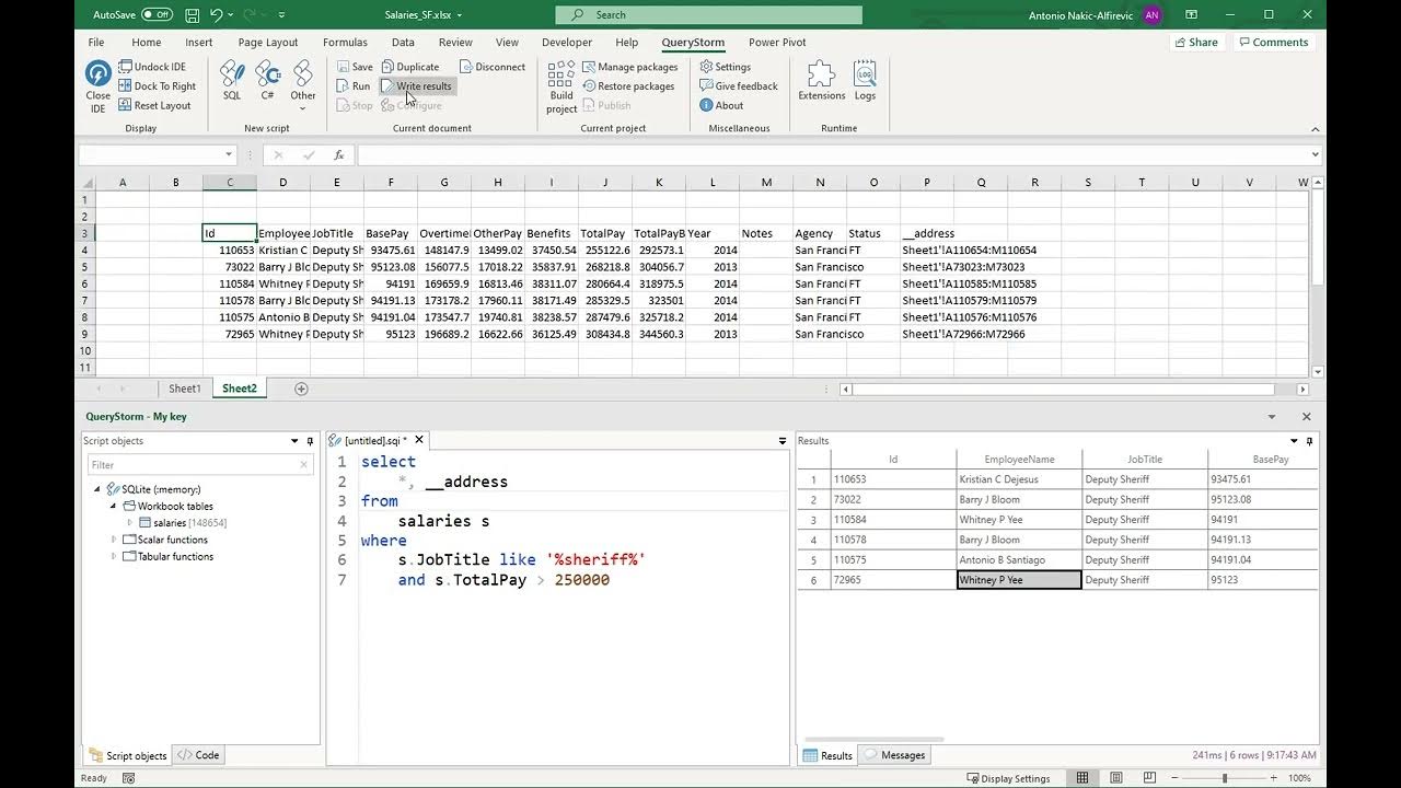 Querystorm - SQL in Excel - YouTube