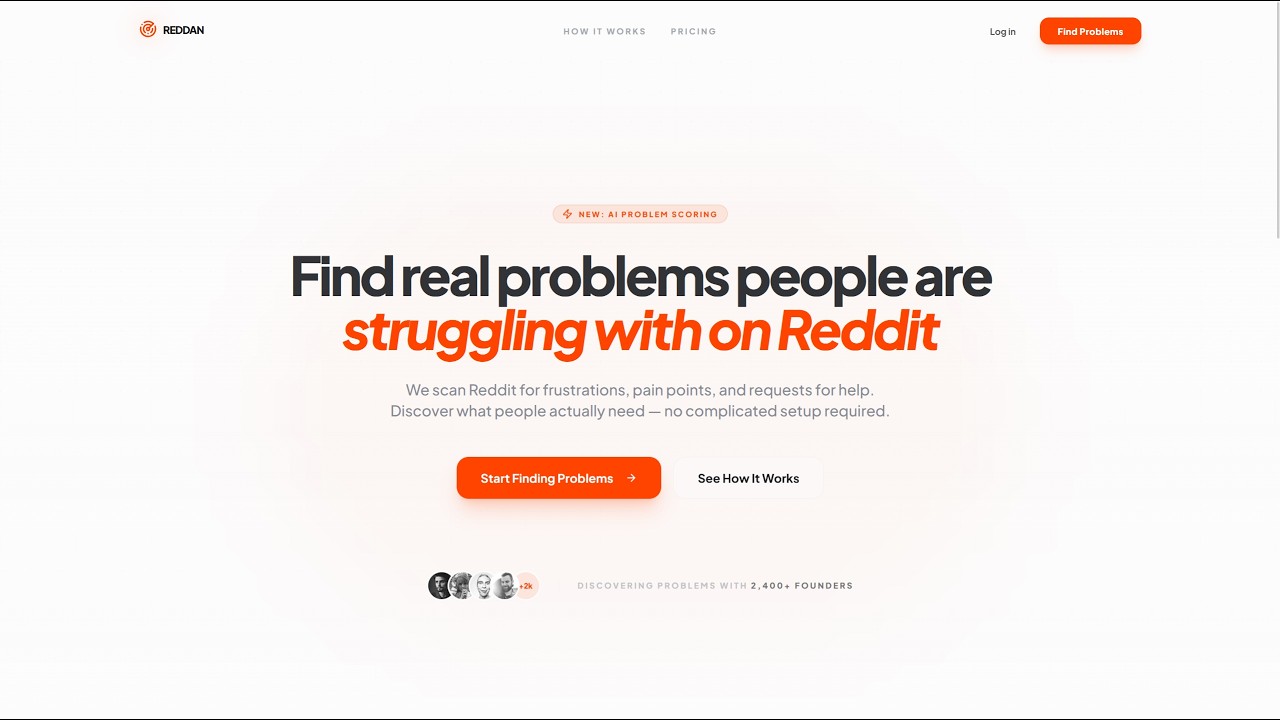 Reddan – Discover Real Problems from Reddit | Built with Lovable.dev ...