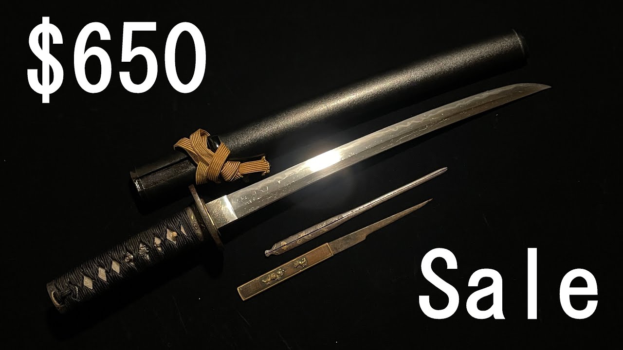 WAKIZASHI with KOZUKA KOGAI, Shobu-dukuri Edo Period, Mumei, Samurai ...