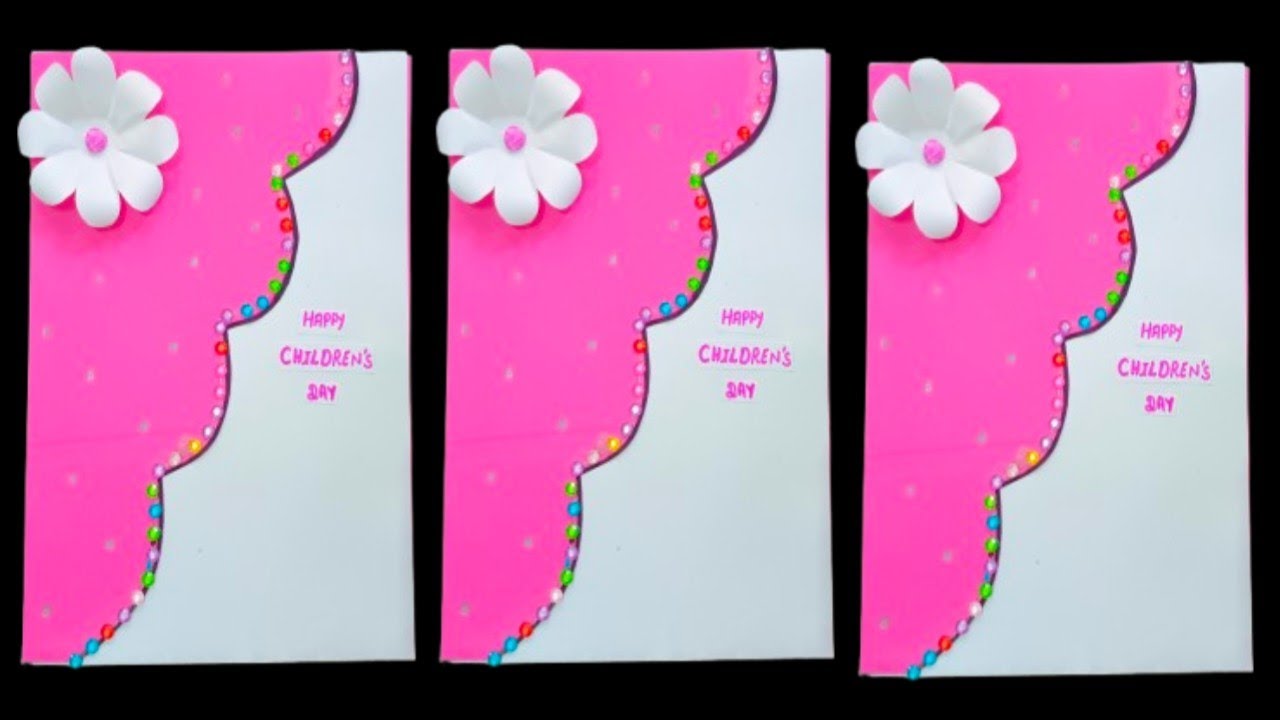 Diy Beautiful card Ideas// white and pink paper card Making//Handmade ...